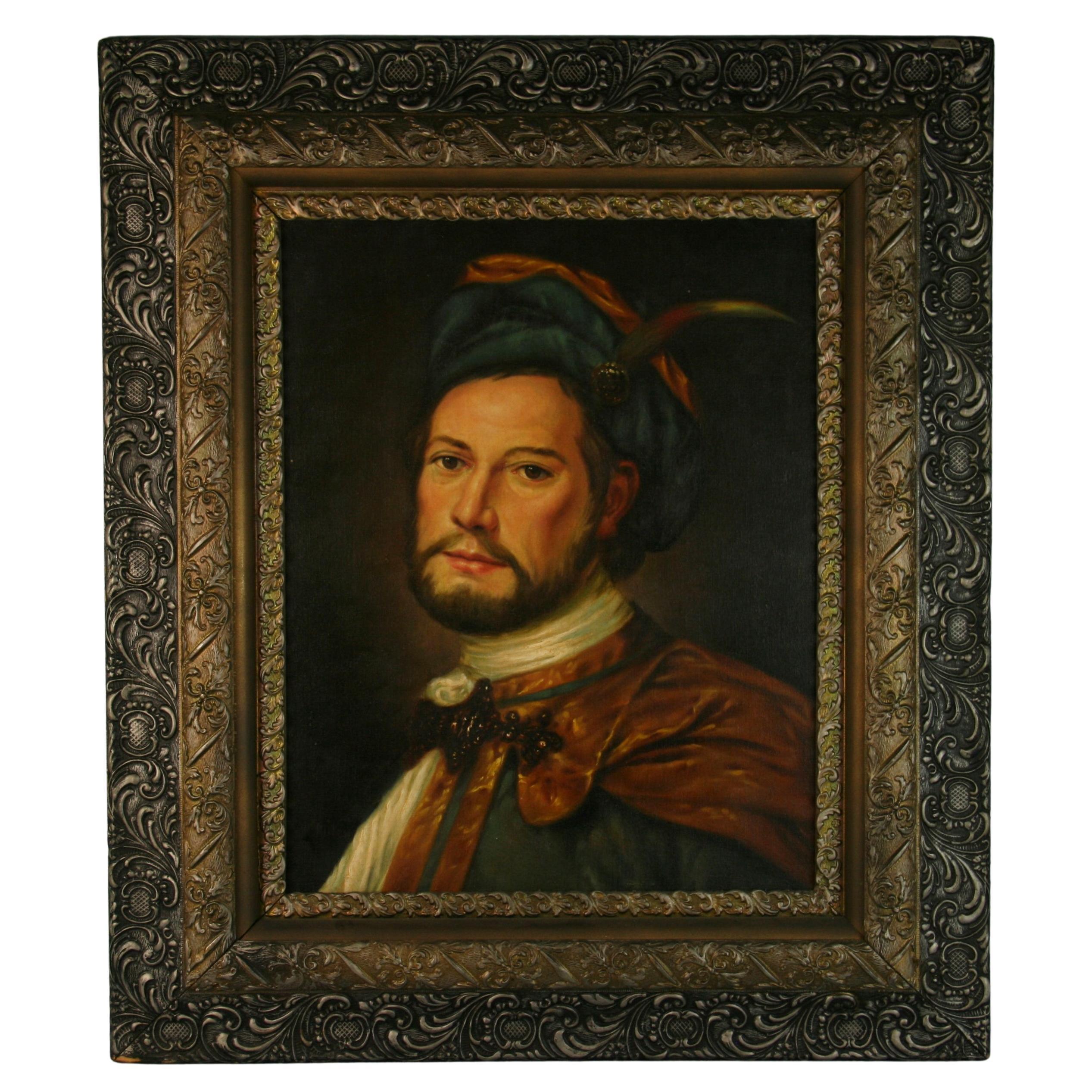 Renaissance Inspired Modernist Portrait by Sabatino Abate at 1stDibs