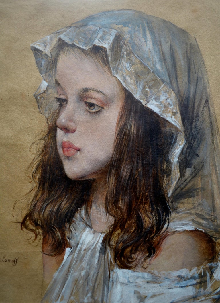 Portrait of a Young Girl by Alexei Harlamoff For Sale at 1stDibs