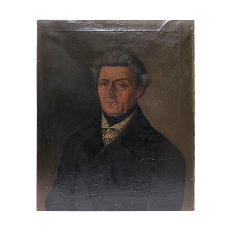 Oil on Canvas Painted Portrait of Georg Koch 1861 Germany Unframed 19th ...