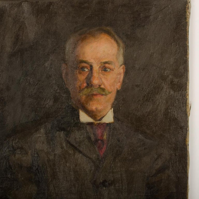 Portrait of Man with Mustache Painting For Sale at 1stDibs