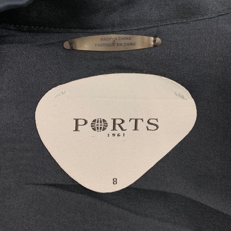 PORTS 1961 Size 8 Black See Through Notch Lapel Jacket For Sale at 1stDibs