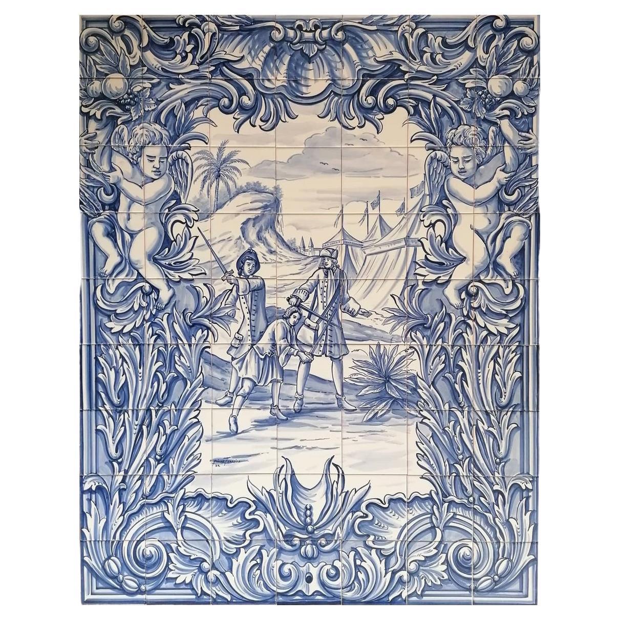 Azulejos Portuguese Tile Panel "Soldiers" Hand Painted and Signed by ...