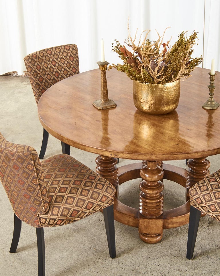 Portuguese Baroque Style Round Dining Room or Center Table at 1stDibs