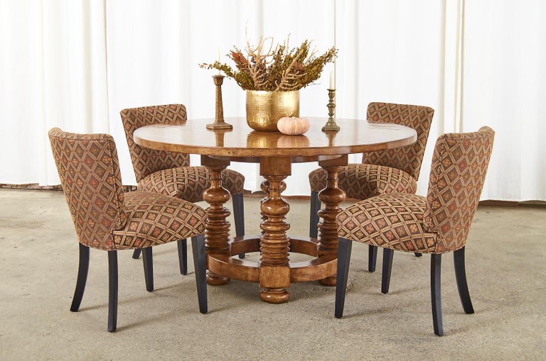 Portuguese Baroque Style Round Dining Room or Center Table at 1stDibs