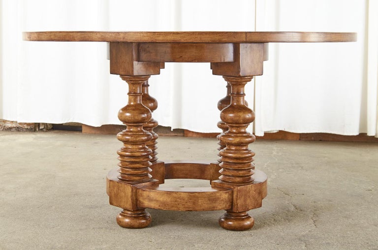 Portuguese Baroque Style Round Dining Room or Center Table at 1stDibs