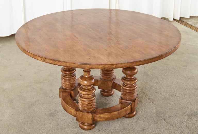 Portuguese Baroque Style Round Dining Room or Center Table at 1stDibs