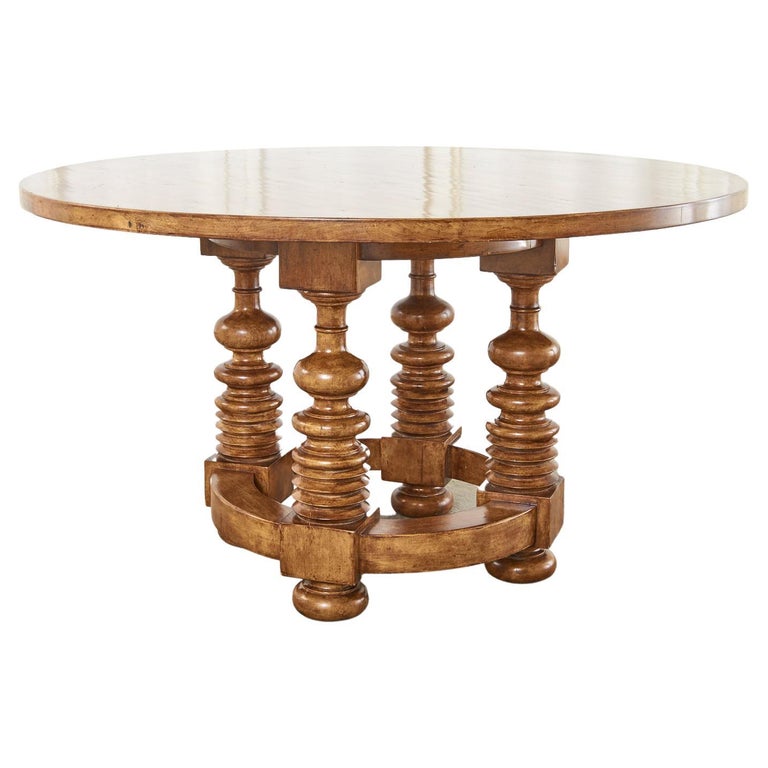 Portuguese Baroque Style Round Dining Room or Center Table at 1stDibs