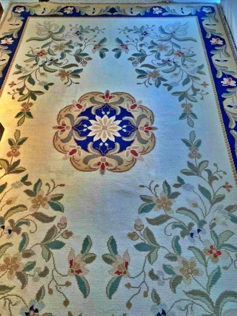 Portuguese Carpet 20th Century "Arraiolos" Wool Hand Made For Sale at ...