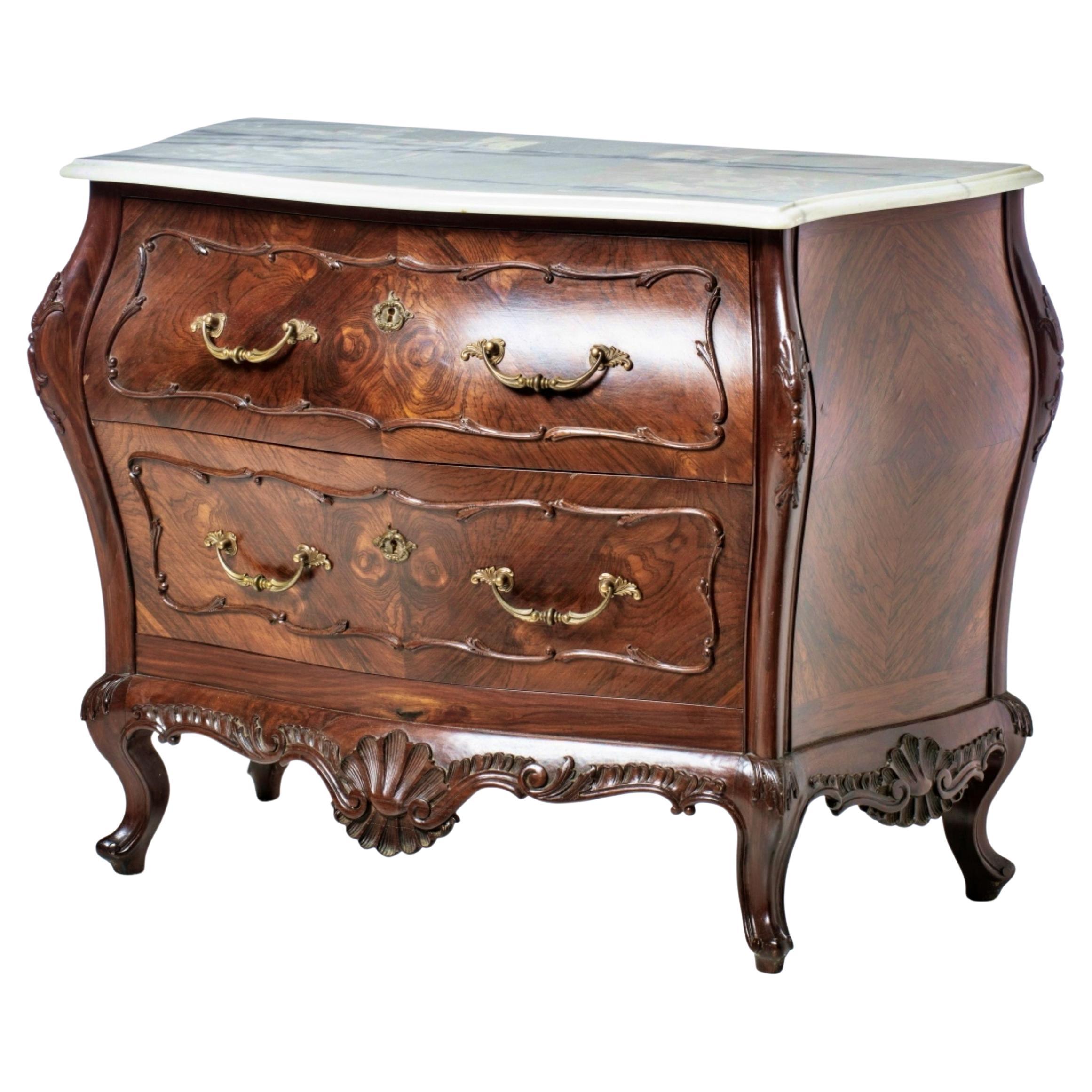 Portuguese Commode Beginning 20th Century in Brazilian Rosewood at 1stDibs