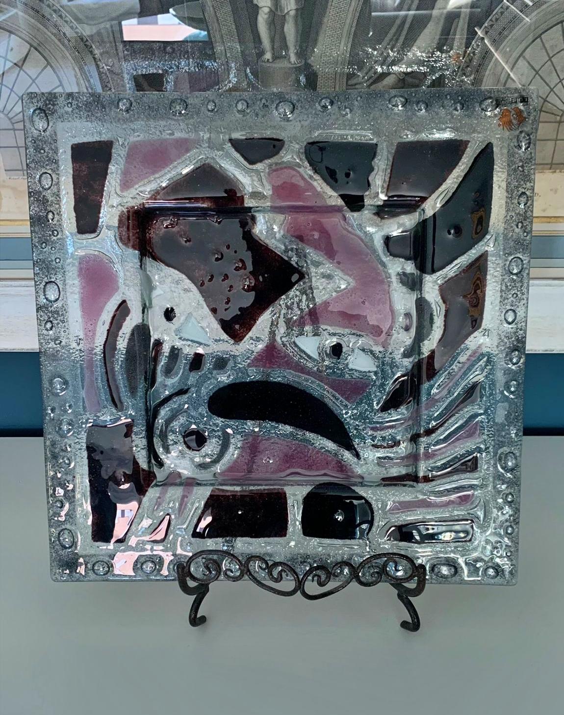 Portuguese Glass Plate by Luis Soares, 21st Century at 1stDibs