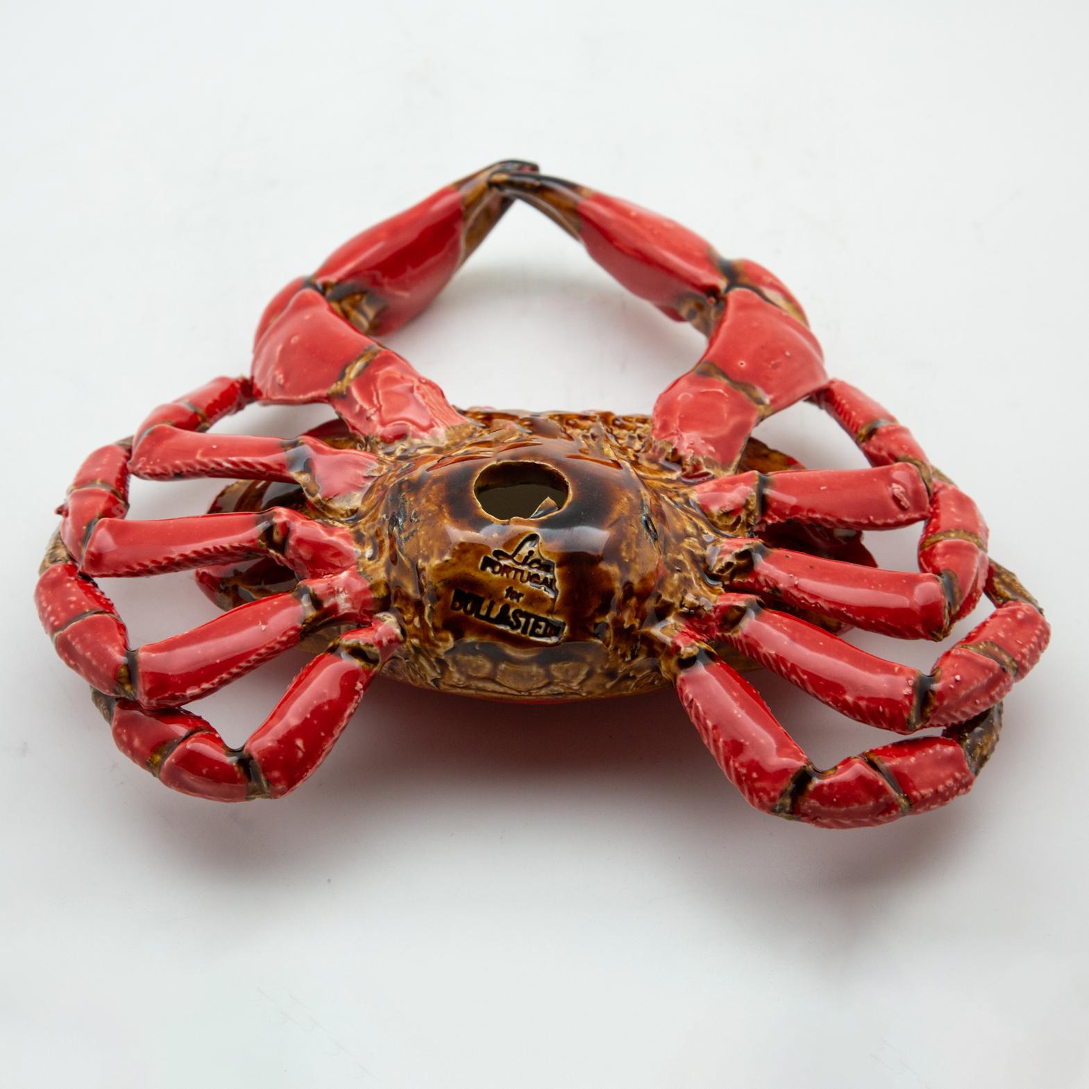 Portuguese Handmade Pallissy or Majollica Red Ceramic Crab at 1stDibs ...