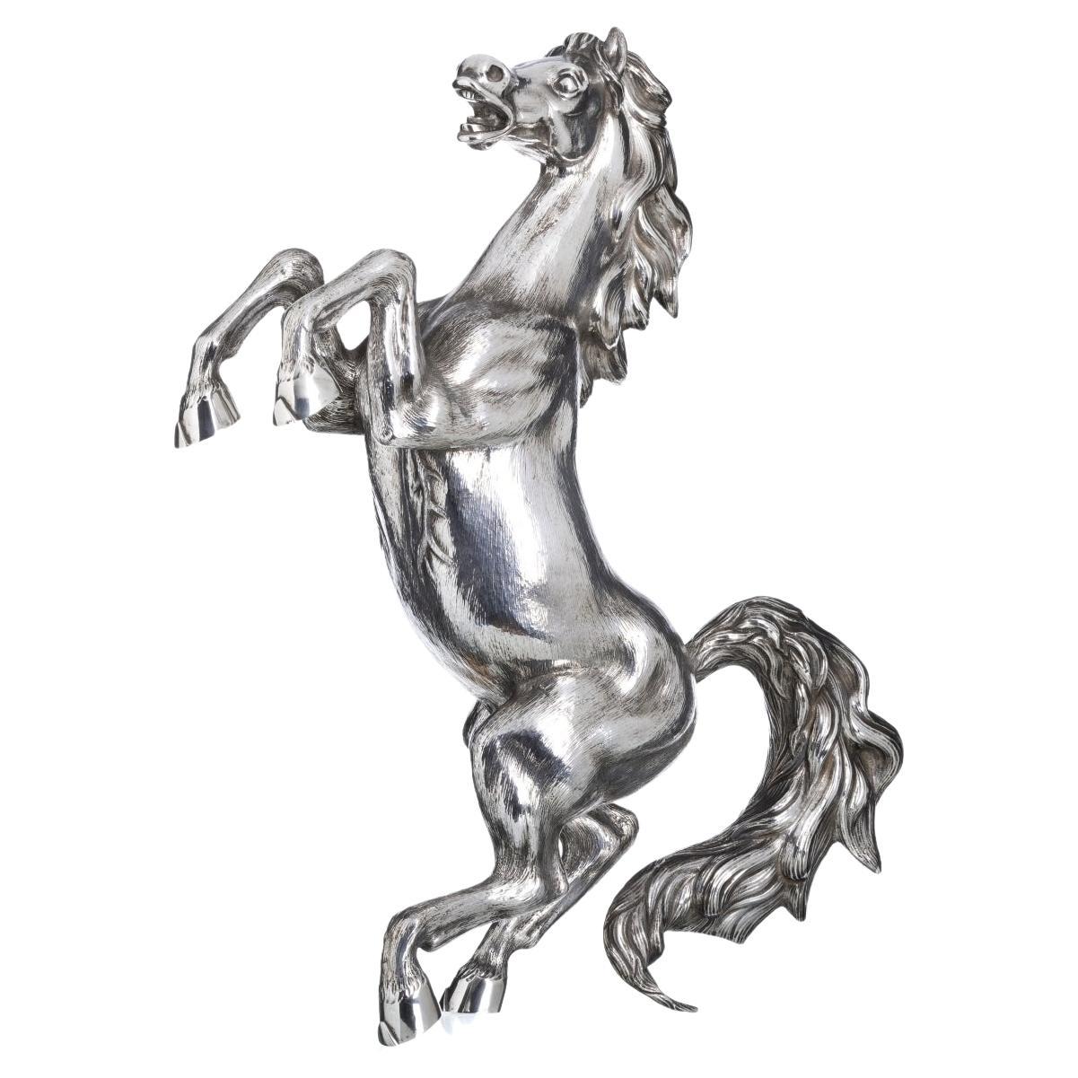 Mid-20th Century Modernist Silver Plate Horse Sculpture at 1stDibs