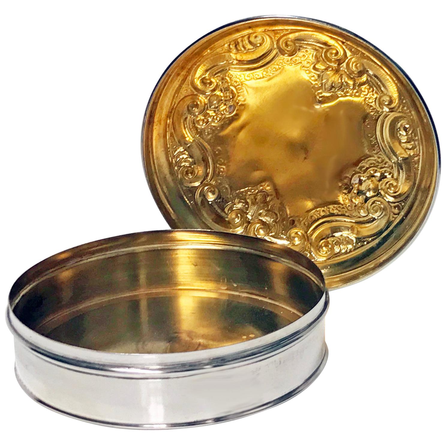 17th Century Early Indian / Portuguese Sterling silver gilt Box ...