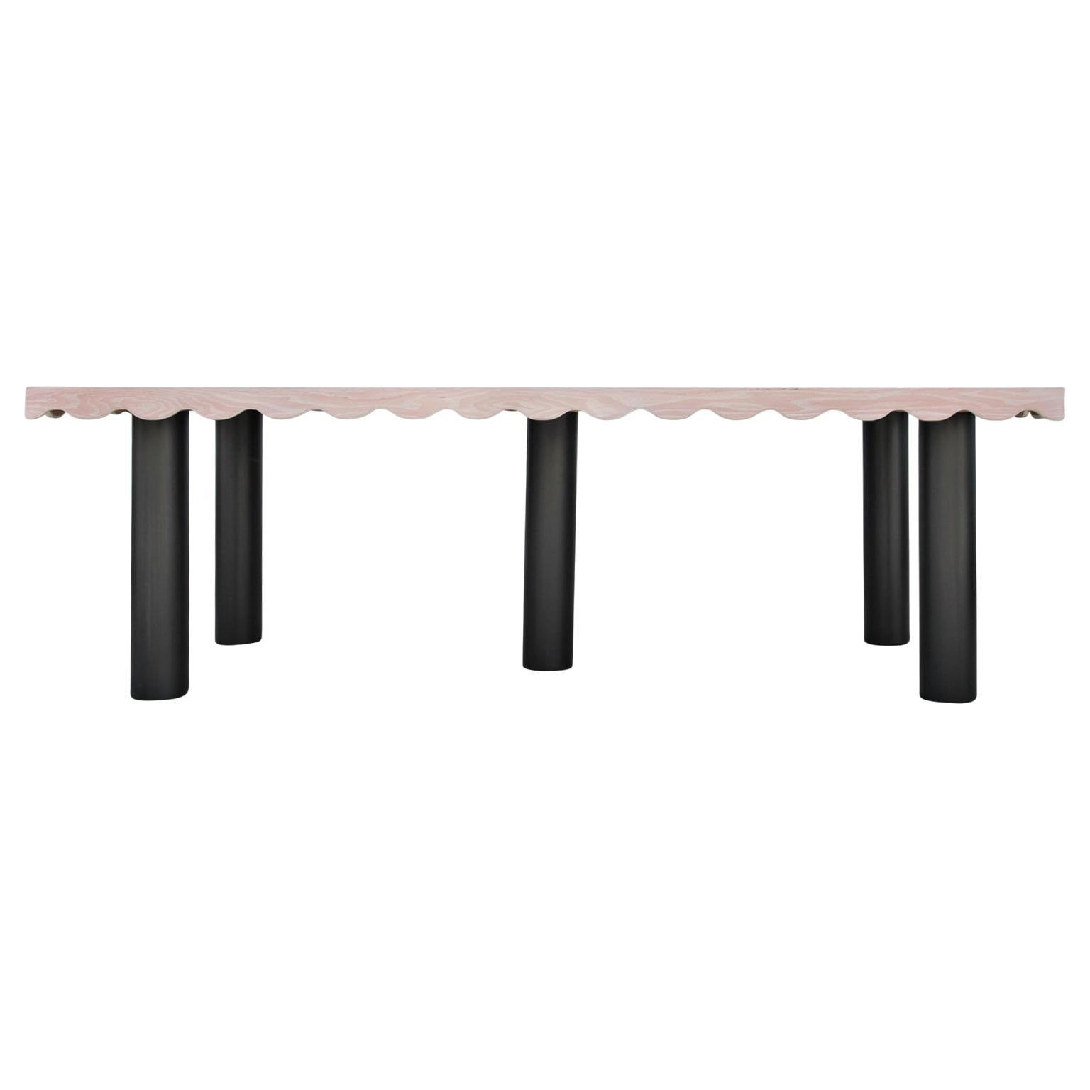 Nassau Dining Table, Custom Champagne Gold Table Top and 3 Dimensional ...