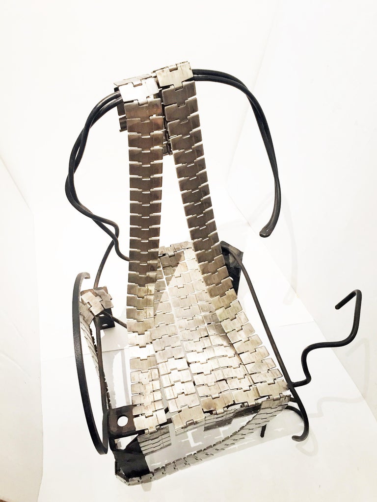 Post Industrial Steel Chair For Sale at 1stDibs