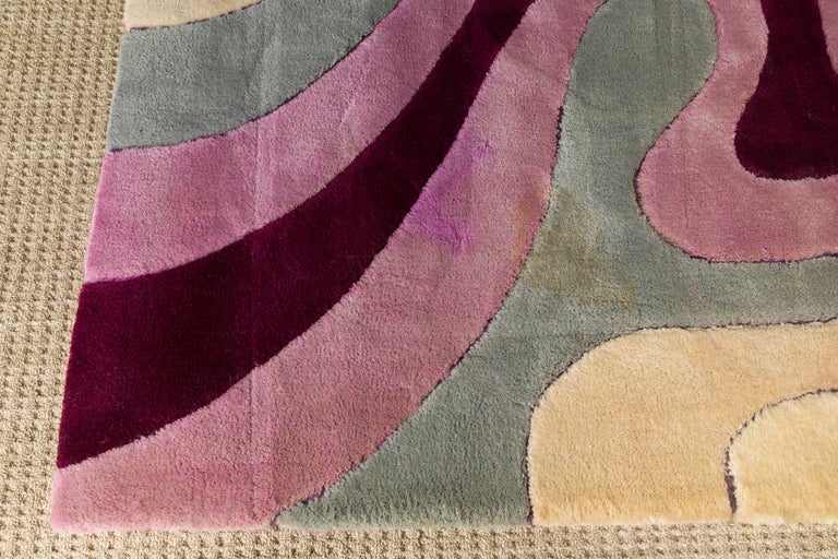 Post-Modern 100% Virgin Wool 96" x 72" Area Rug by Edward Fields, 1982, Signed For Sale at 1stDibs