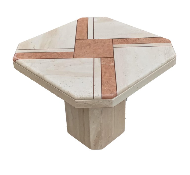Post-Modern 1970s Italian Marble Coffee + Console + Side Table Set Trio ...