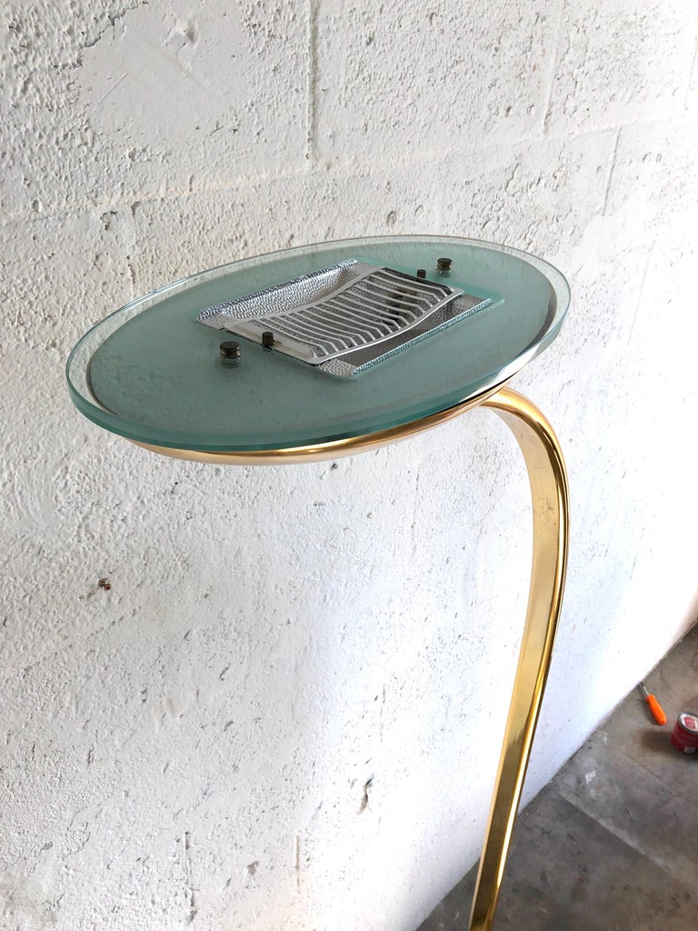 Post Modern 1980s Art Deco Revival Halogen Brass Floor Lamp For Sale at ...