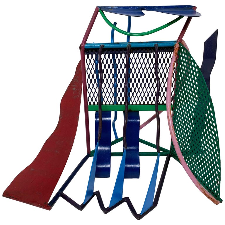 Postmodern Abstract Welded Steel and Enameled Sculpture, circa 1980s ...