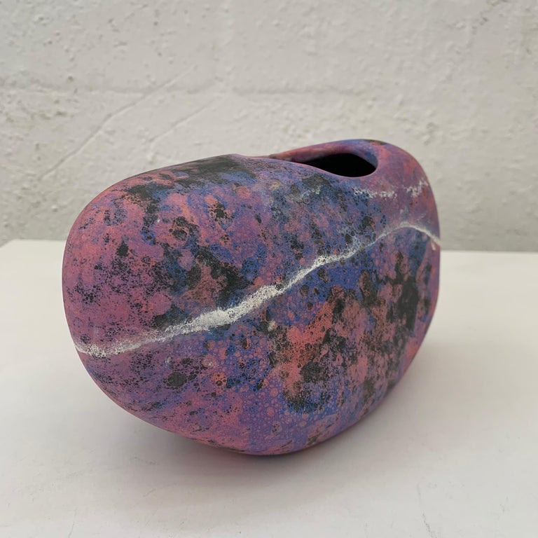Postmodern Amorphic Celestial Pottery Vase, Handmade, USA at 1stDibs