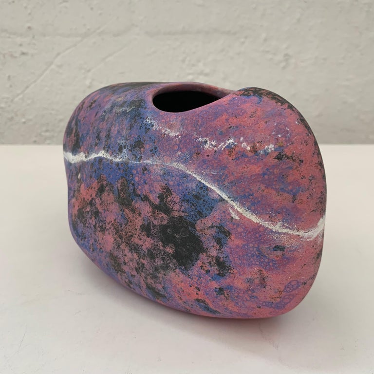 Postmodern Amorphic Celestial Pottery Vase, Handmade, USA at 1stDibs