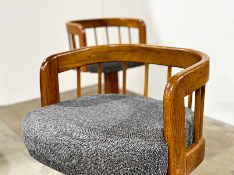 Post Modern Bar Stools - Counter Height Swivel - Solid Oak - After Lou ...