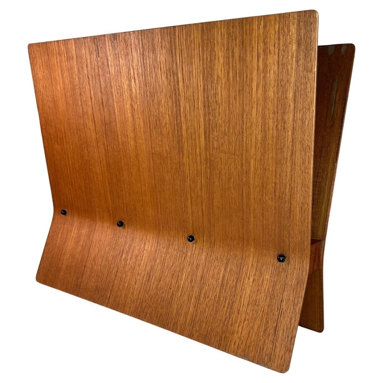 Post-Modern Bent Plywood Sculptural Teak Magazine Rack Stand Style ...