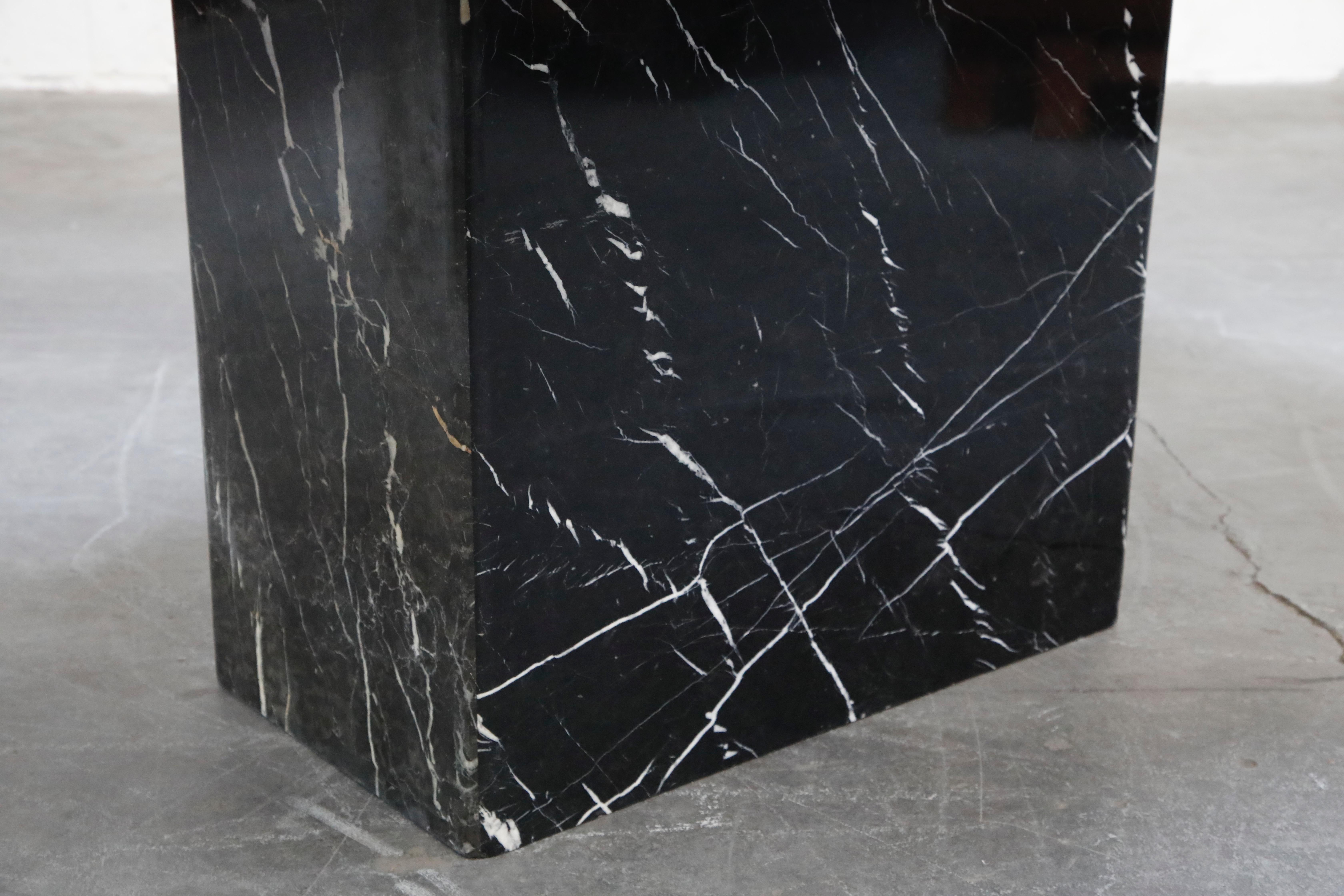 Post-Modern Black Marble Rectangular Dining or Conference Table, circa ...