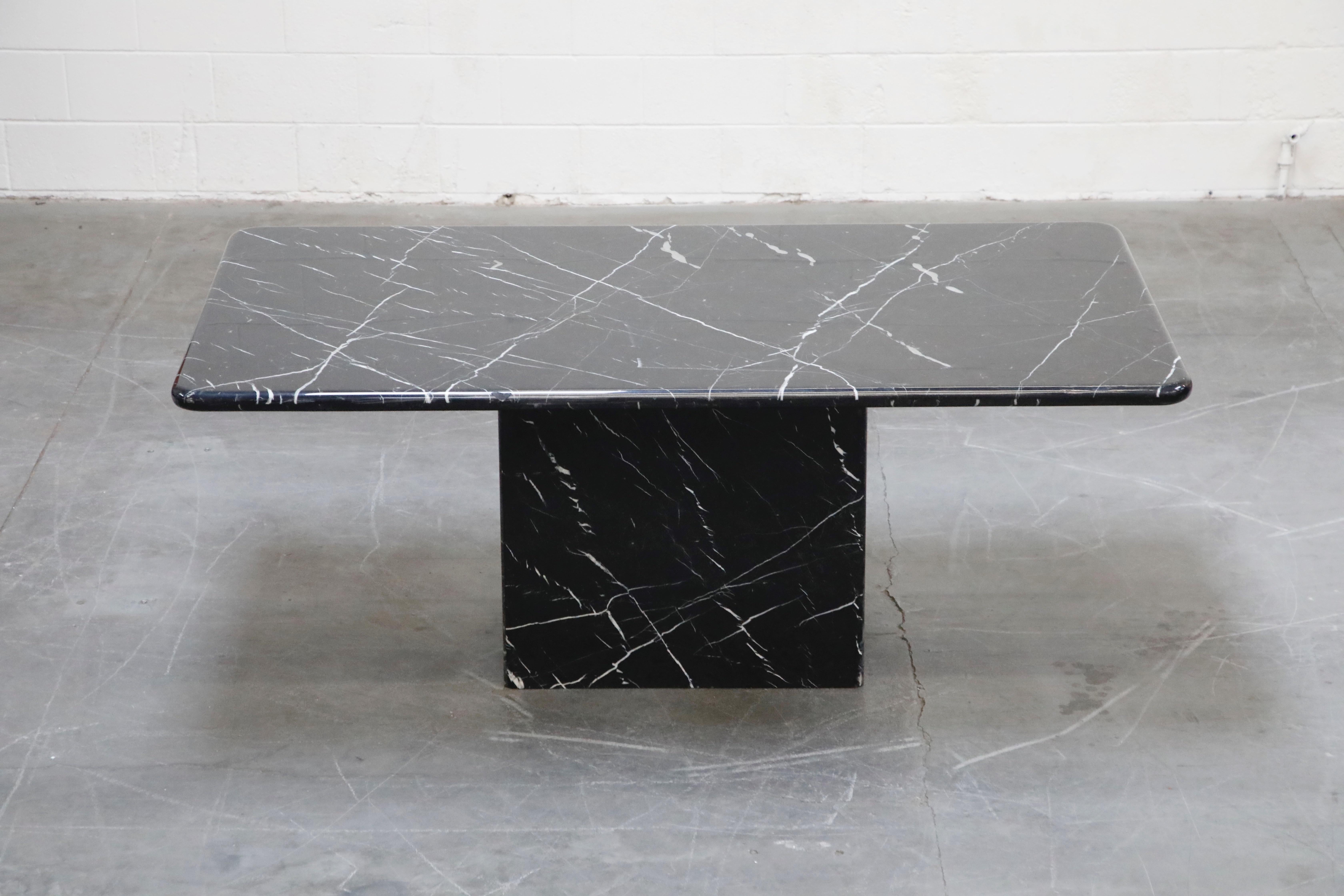Post-Modern Black Marble Rectangular Dining or Conference Table, circa ...