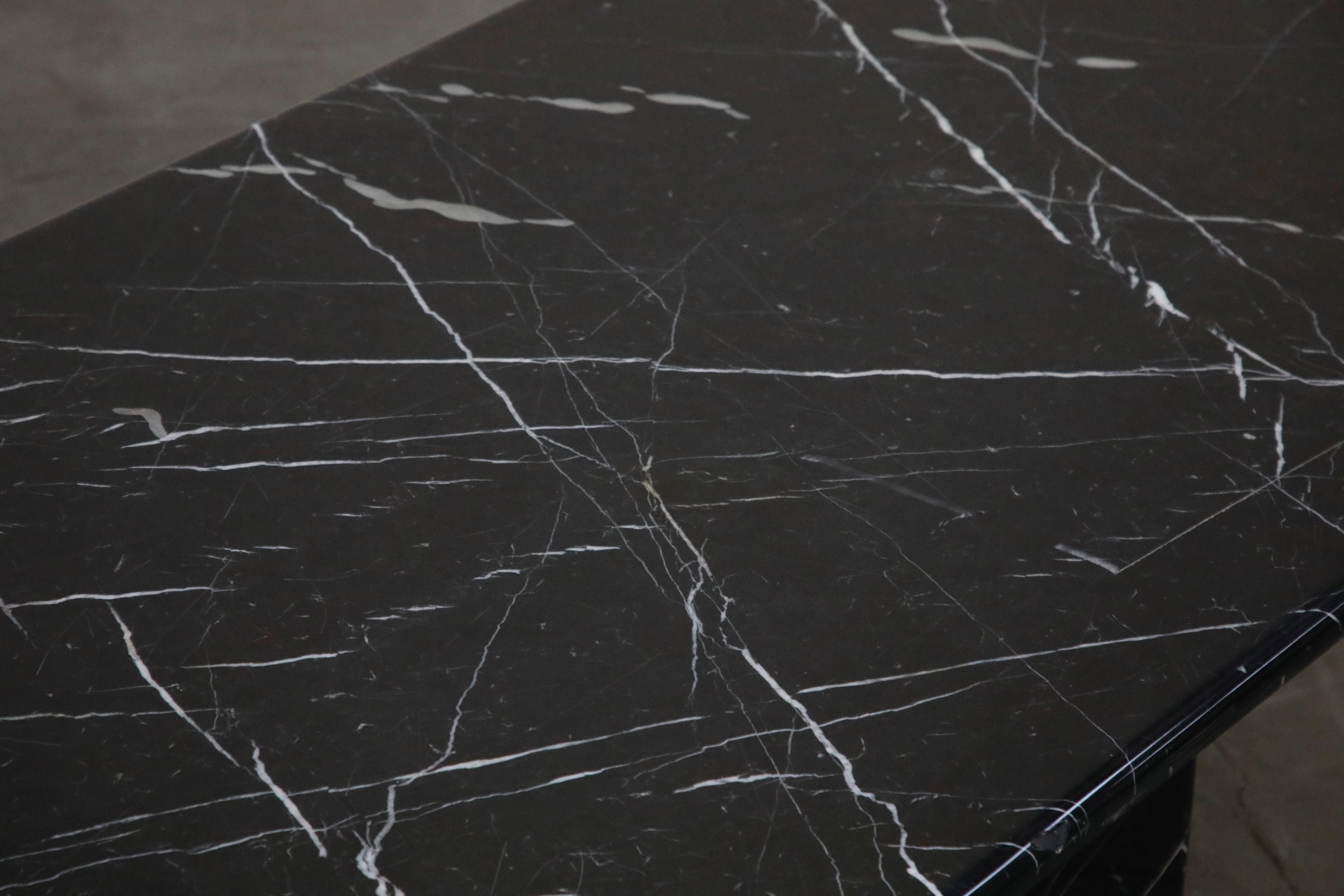Post-Modern Black Marble Rectangular Dining or Conference Table, circa ...