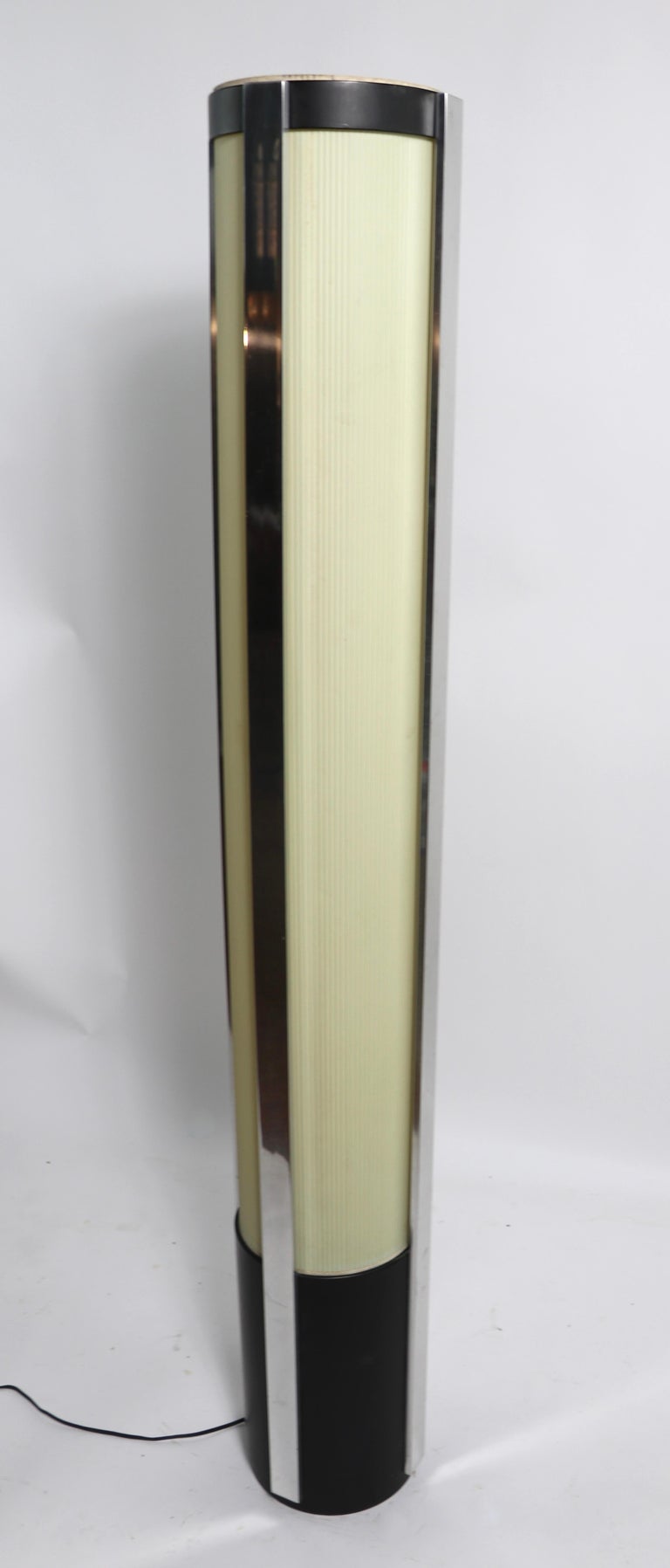 Post Modern Chrome and Black TOTEM Floor Lamp For Sale at 1stDibs