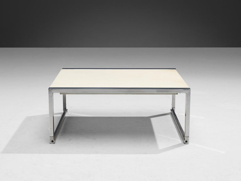 Post-Modern Coffee Table in Marble and Chrome For Sale at 1stDibs
