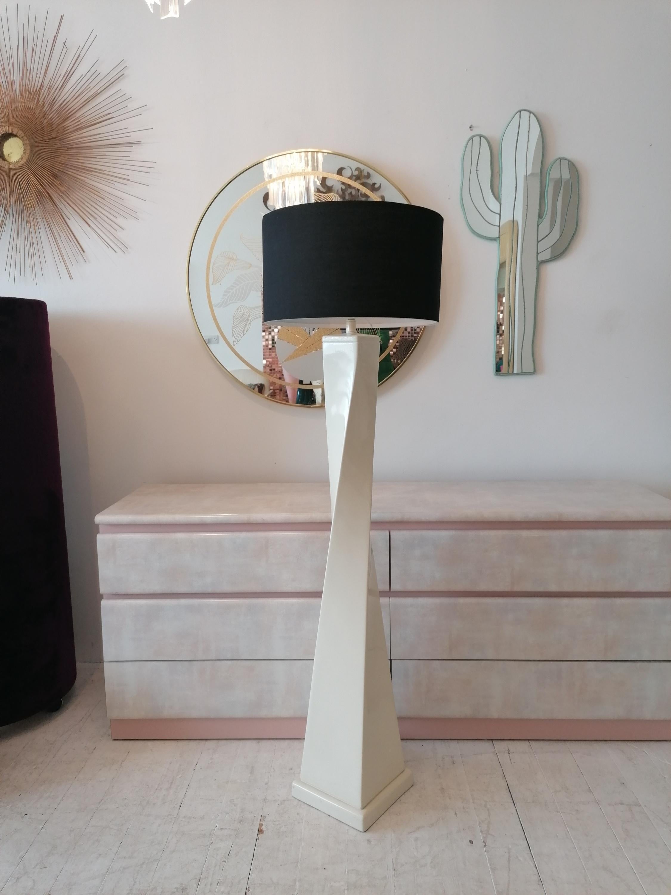 Post modern cream lacquer twist floor lamp, USA 1980s at 1stDibs ...