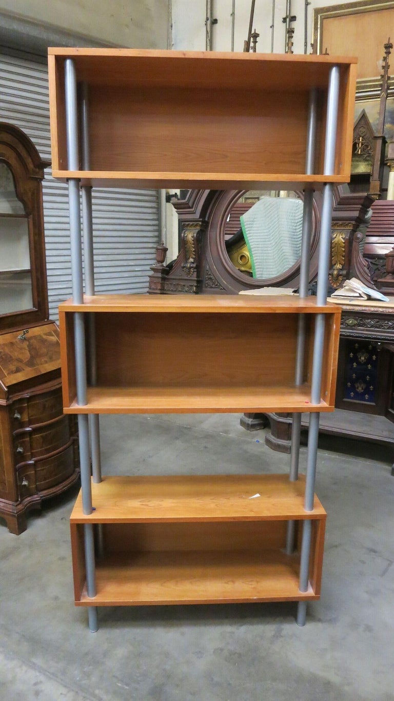 Post Modern Cubist Steel Rod Book Shelf, Circa 1990 For Sale at 1stDibs