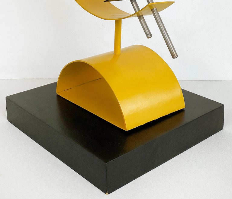 Post-Modern Geometric Abstract Metal Table Sculpture at 1stDibs