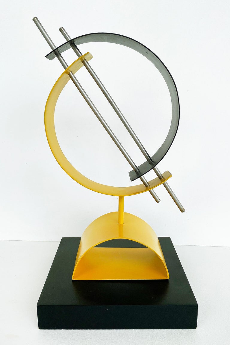 Post-Modern Geometric Abstract Metal Table Sculpture For Sale at 1stDibs