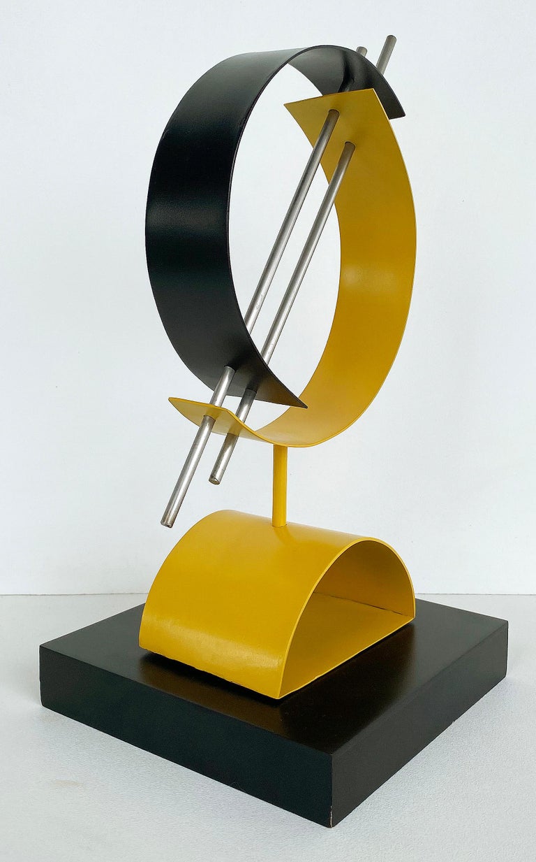 Post-Modern Geometric Abstract Metal Table Sculpture at 1stDibs