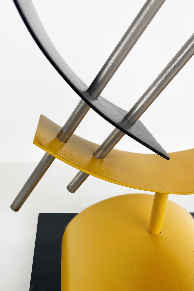 Post-Modern Geometric Abstract Metal Table Sculpture For Sale at 1stDibs