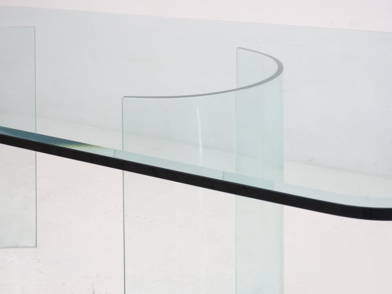 Post Modern Glass Dining Table For Sale at 1stDibs