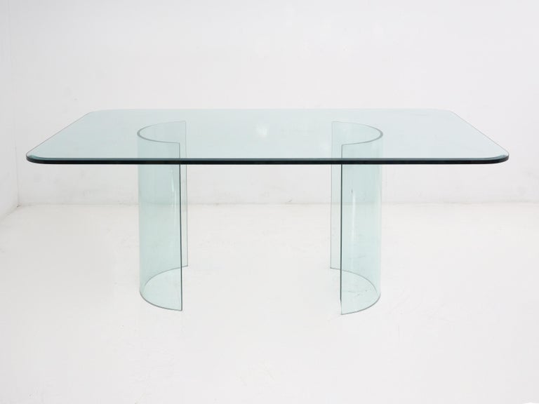 Post Modern Glass Dining Table For Sale at 1stDibs