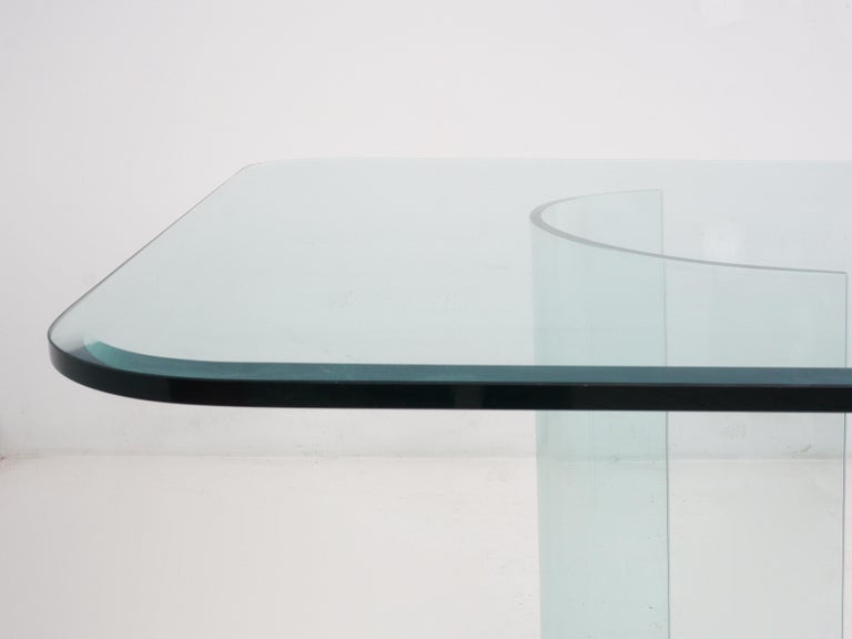 Post Modern Glass Dining Table For Sale at 1stDibs