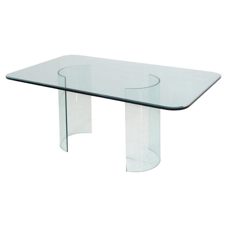 Post Modern Glass Dining Table For Sale at 1stDibs