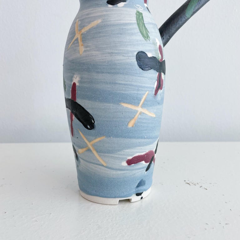 Post-Modern Hand Decorated Studio Pottery Vessel For Sale at 1stDibs
