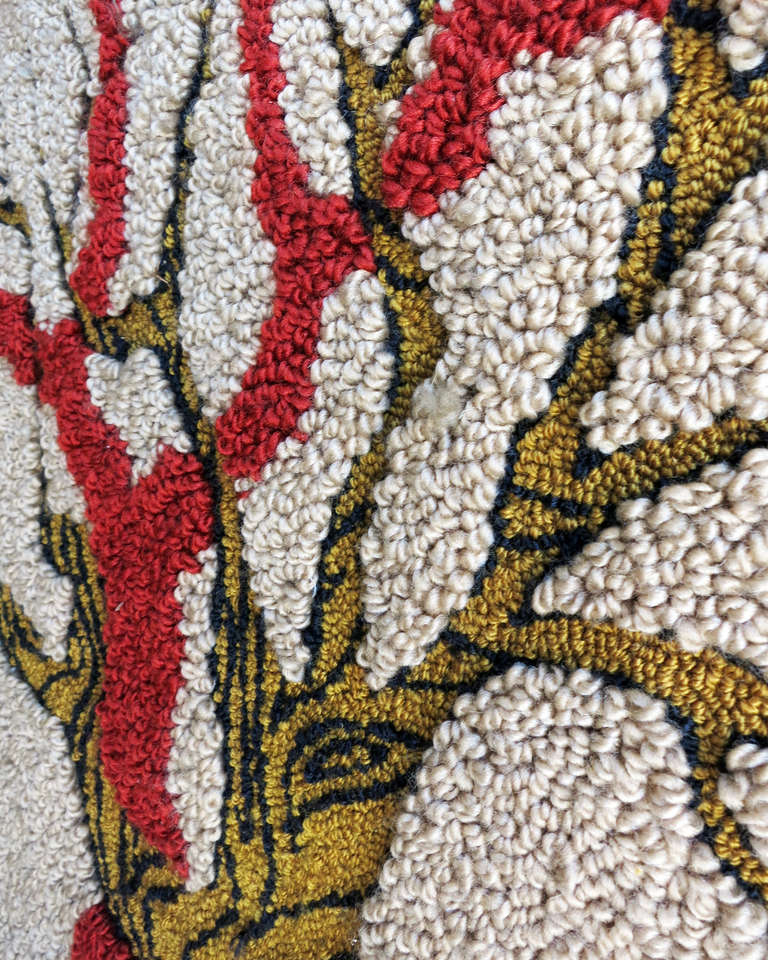 Postmodern Hand-Hooked Tapestry Rug Wall Hanging For Sale at 1stDibs