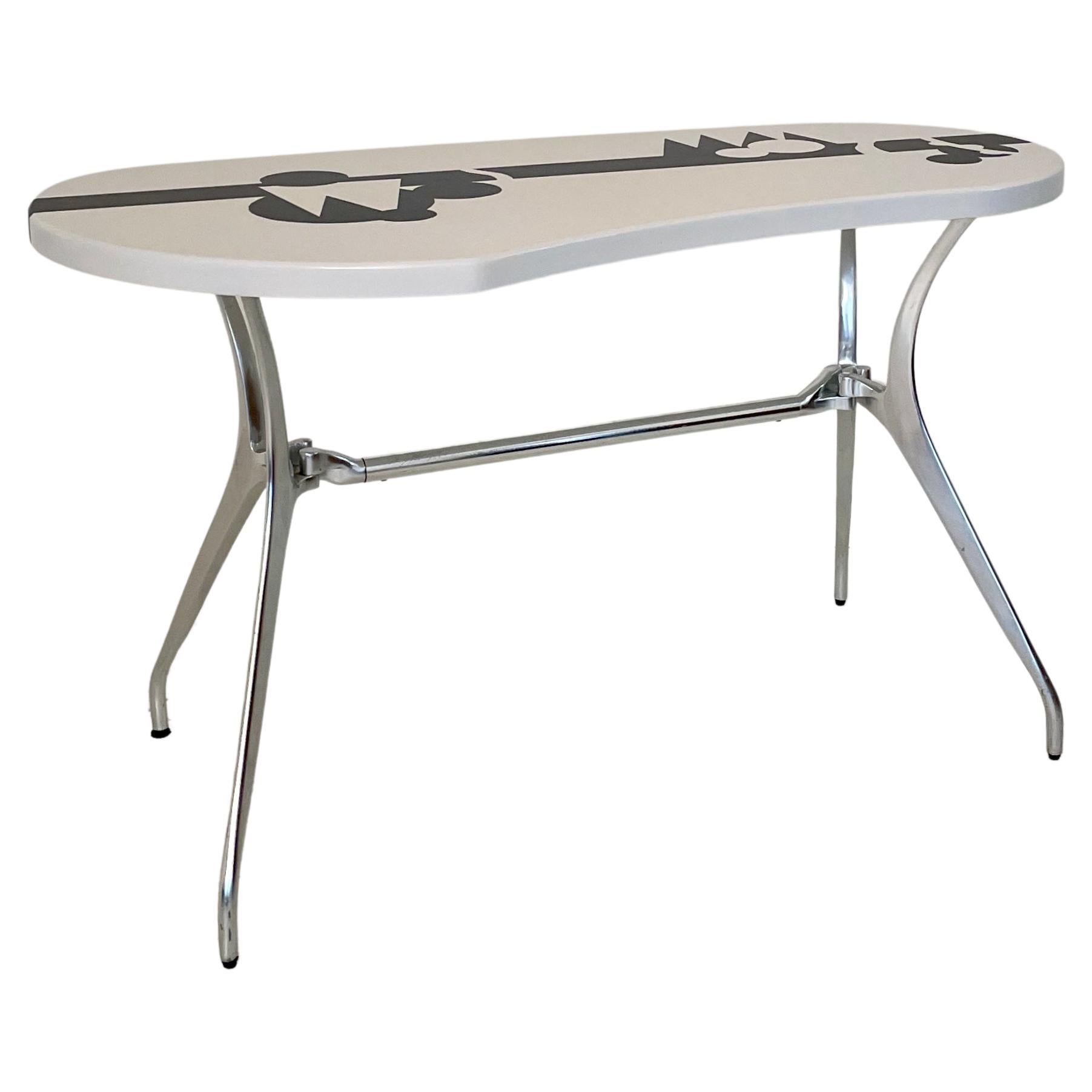 Post-Modern Italian Aluminum Desk or Console Table with Painted Top ...