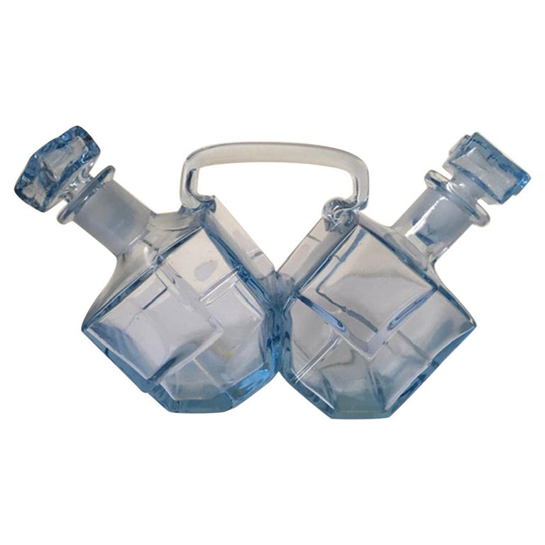 Post Modern Italian Murano Glass Blue Cruet For Sale at 1stDibs