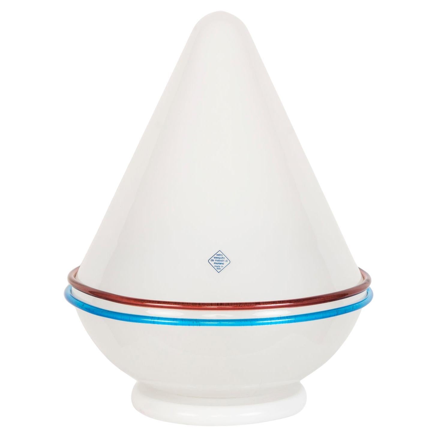 Post-Modern Italian Murano Glass Cone Table Lamp by for De Majo Luce ...
