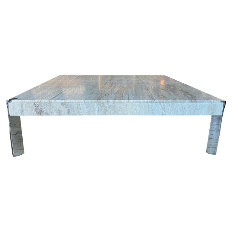 Post Modern Italian Travertine Coffee Table For Sale at 1stDibs