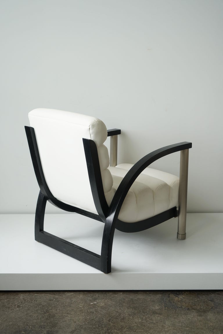 Post Modern Jay Spectre Eclipse Lounge Chair in White Leather for ...