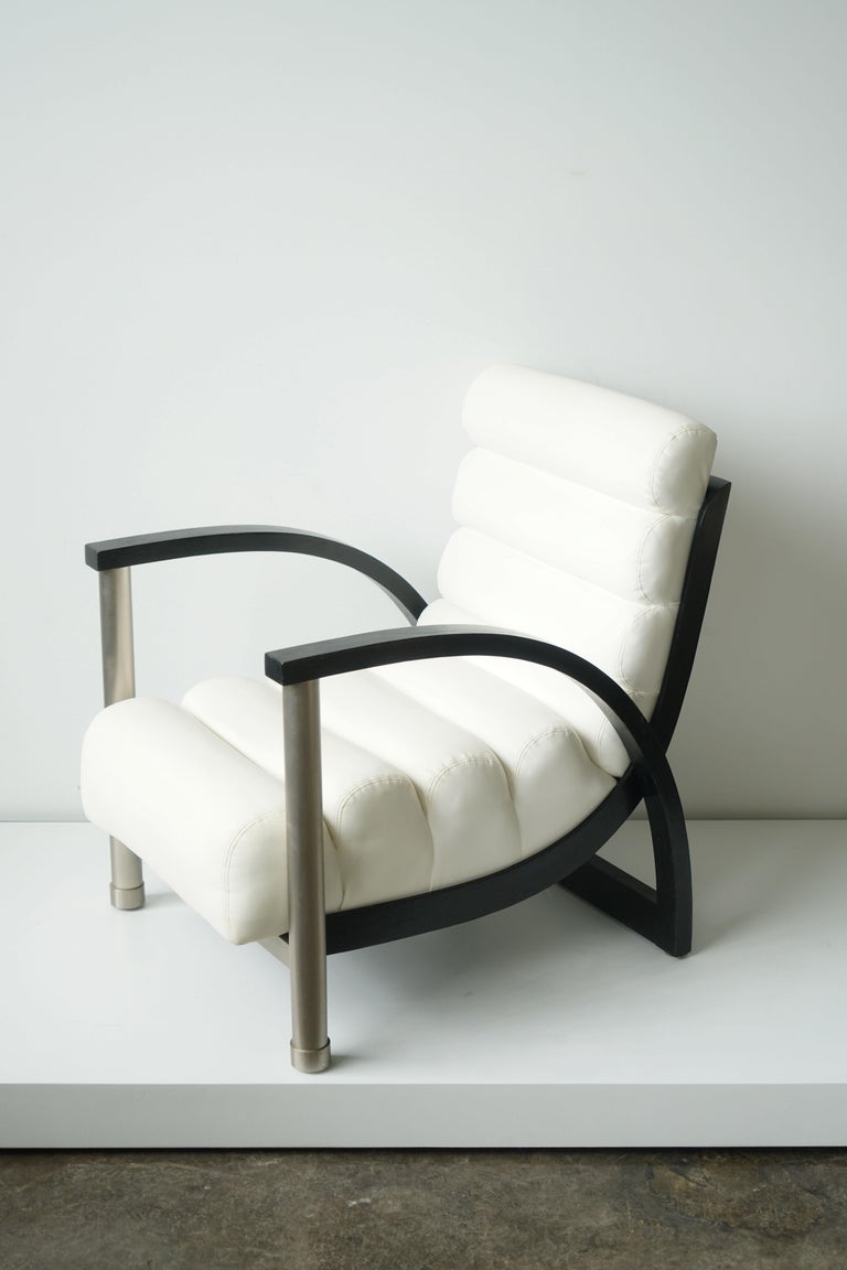 Post Modern Jay Spectre Eclipse Lounge Chair in White Leather for ...